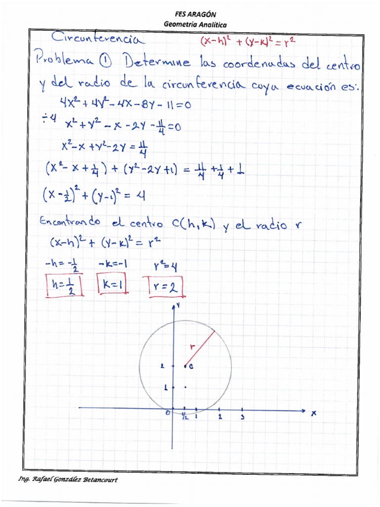 Ejercicios Circunferencia | PDF