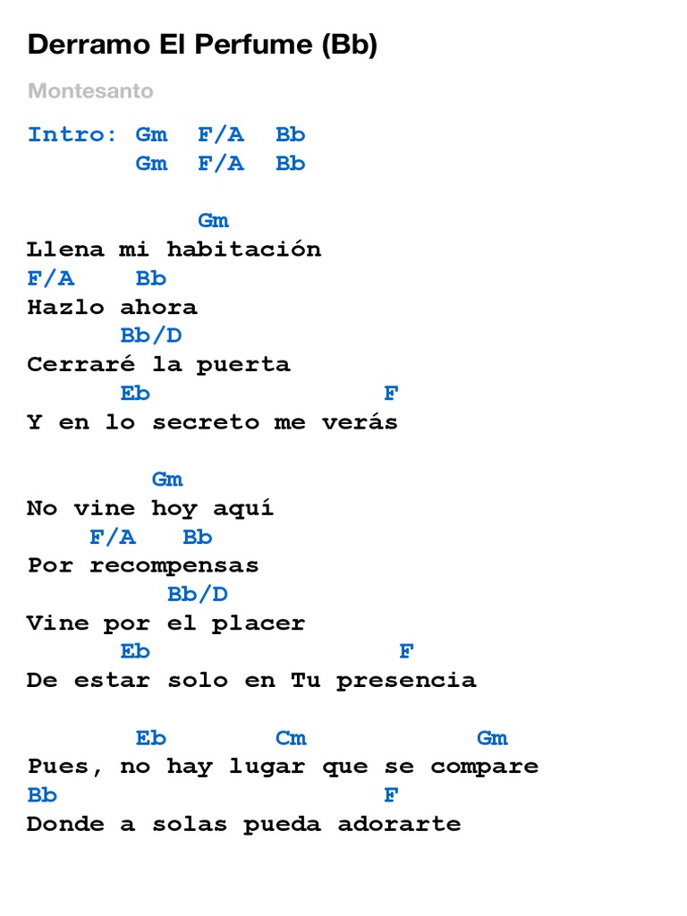 Derramo El Perfume (BB) | PDF