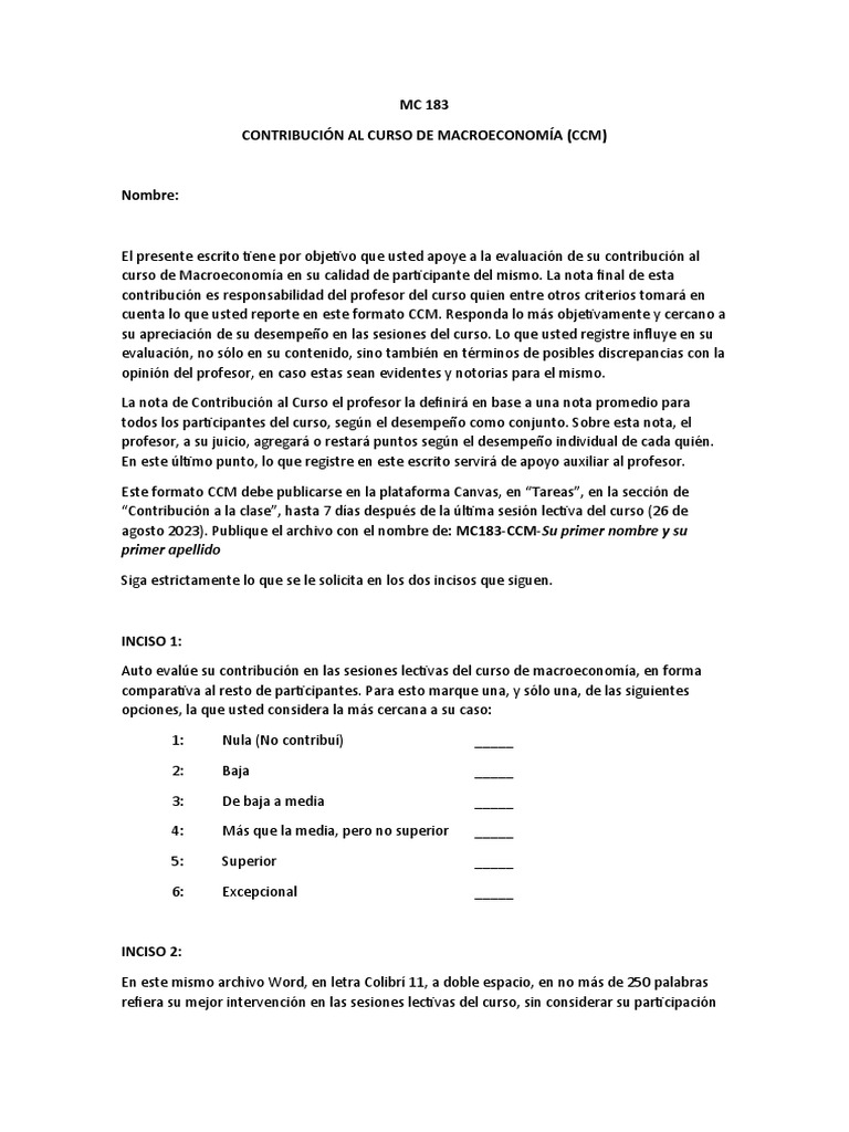 Formato CCM | PDF