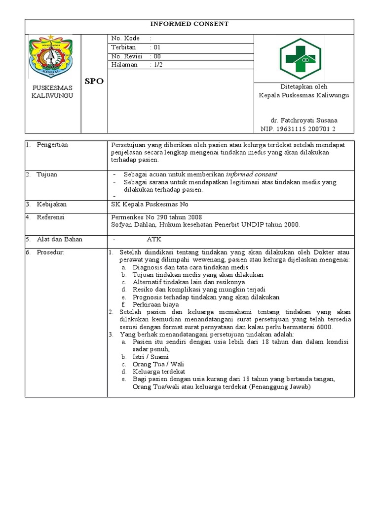 Sop Informed Consent | PDF