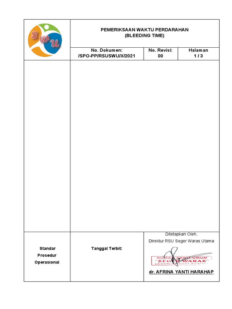 Spo Pemeriksaan Masa Perdarahan (Bleeding Time) | PDF | Pengembangan Diri