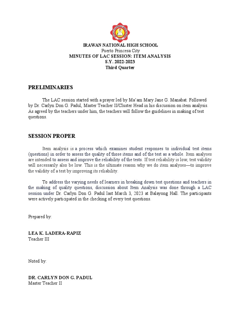 3RD Quarter Narrative Lac Report | PDF