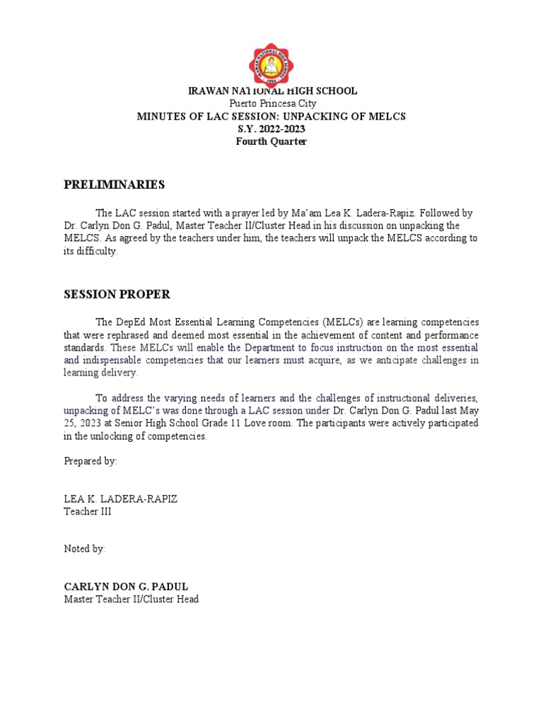 4TH Quarter Lac Narrative Report | PDF