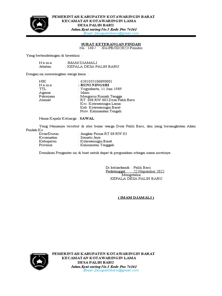 Surat Pengantar Pindah | PDF