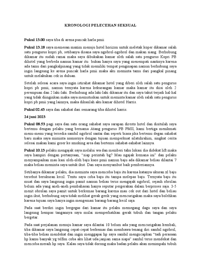Kronologi Pelecehan Seksual | PDF