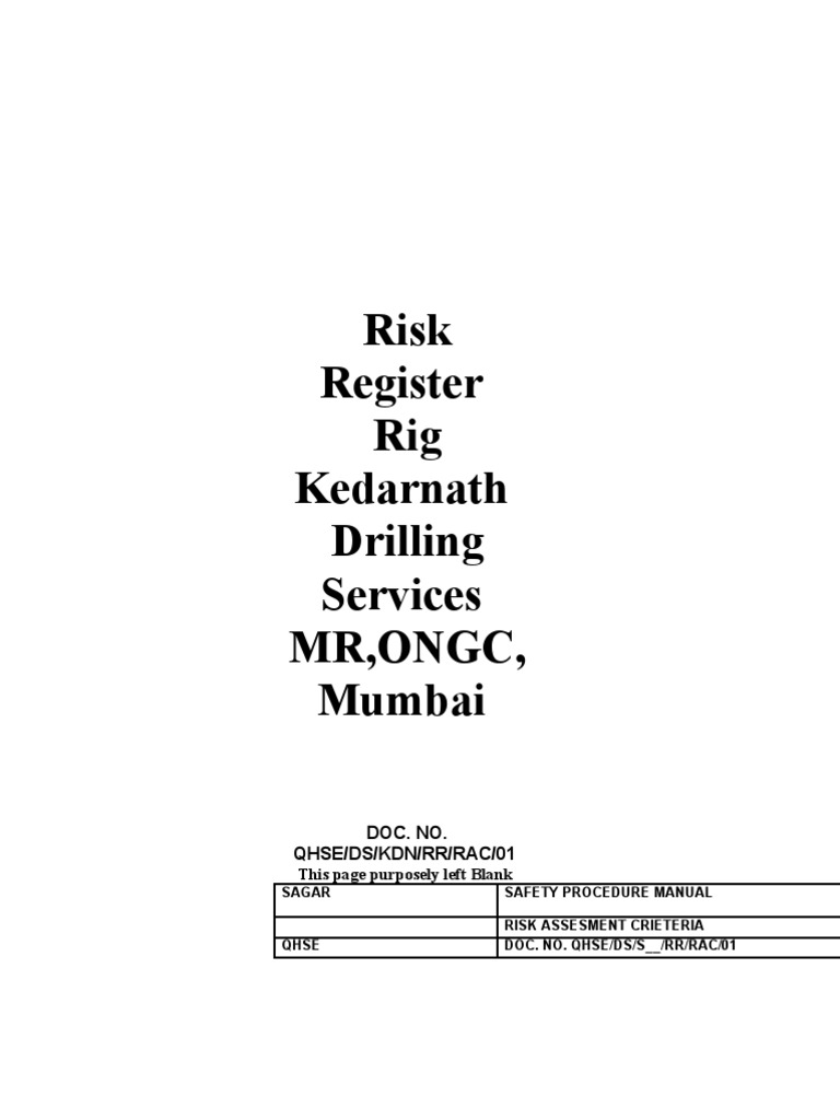Risk Assessment and Hazard Identification for Drilling Operations on ...