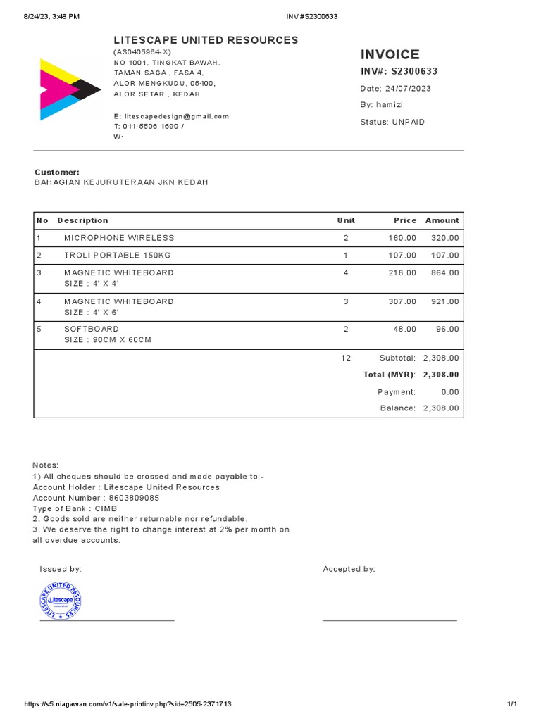 Format Invoice | PDF | Financial Services | Banking