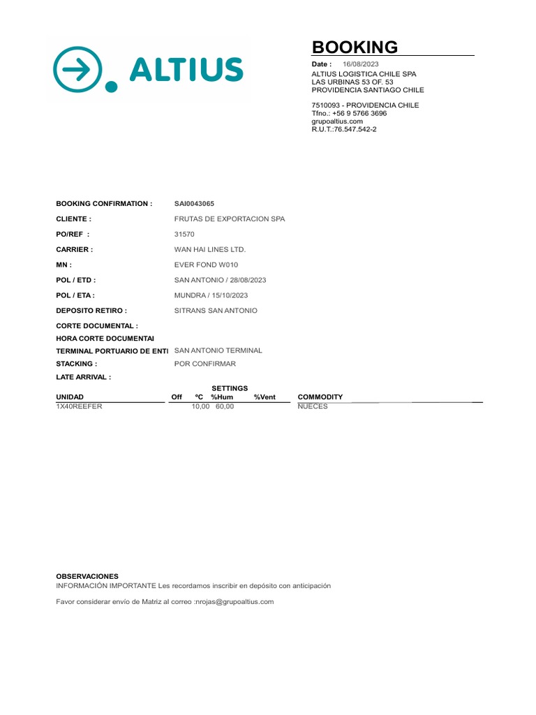 Booking Confirmation | PDF