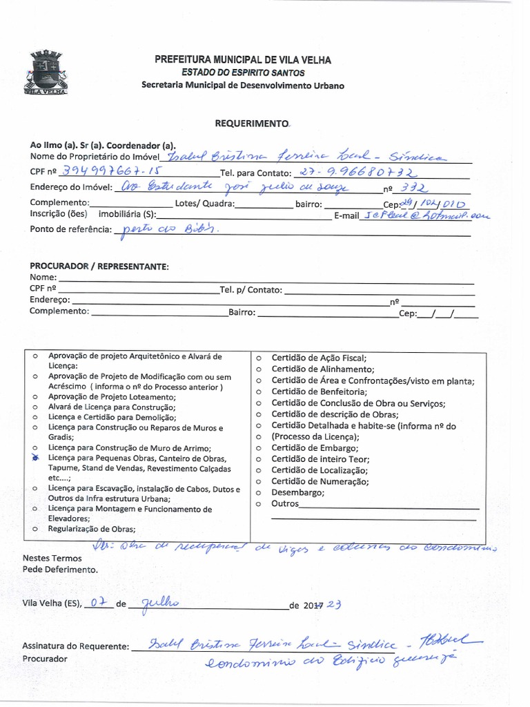 REQUERIMENTO PMVV | PDF