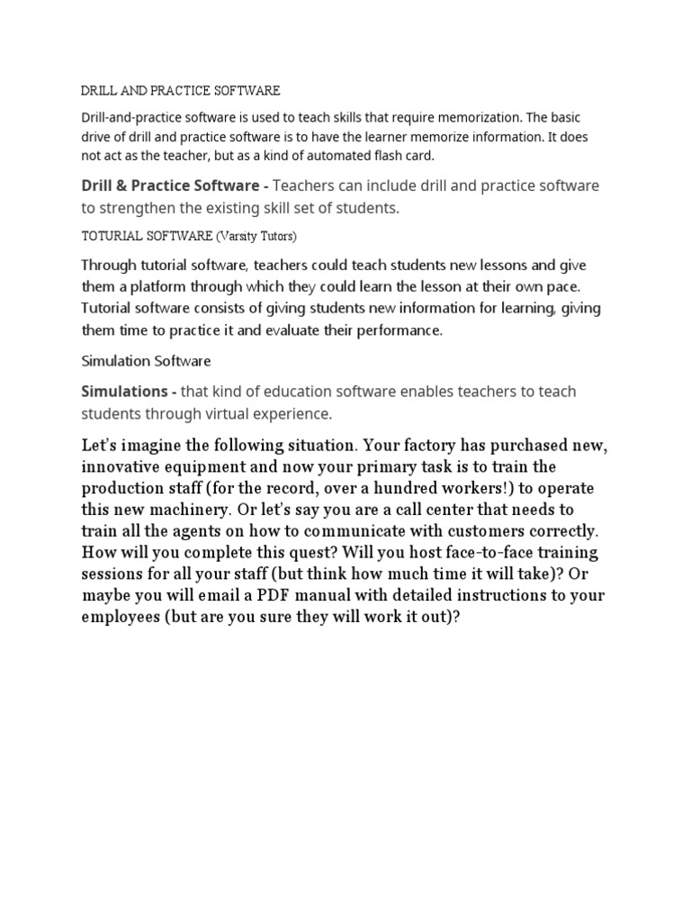 Drill and Practice Software | PDF