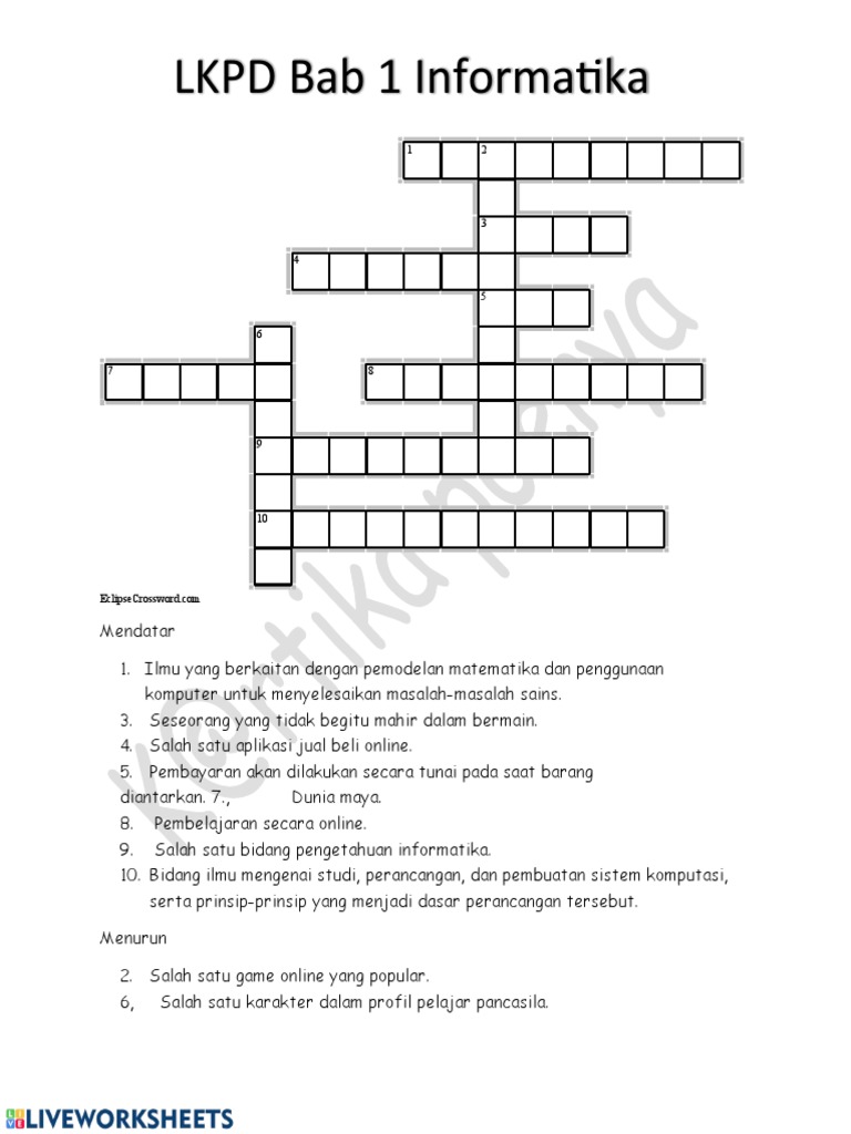 LKPD Bab 1 Informatika | PDF | Game & Aktivitas