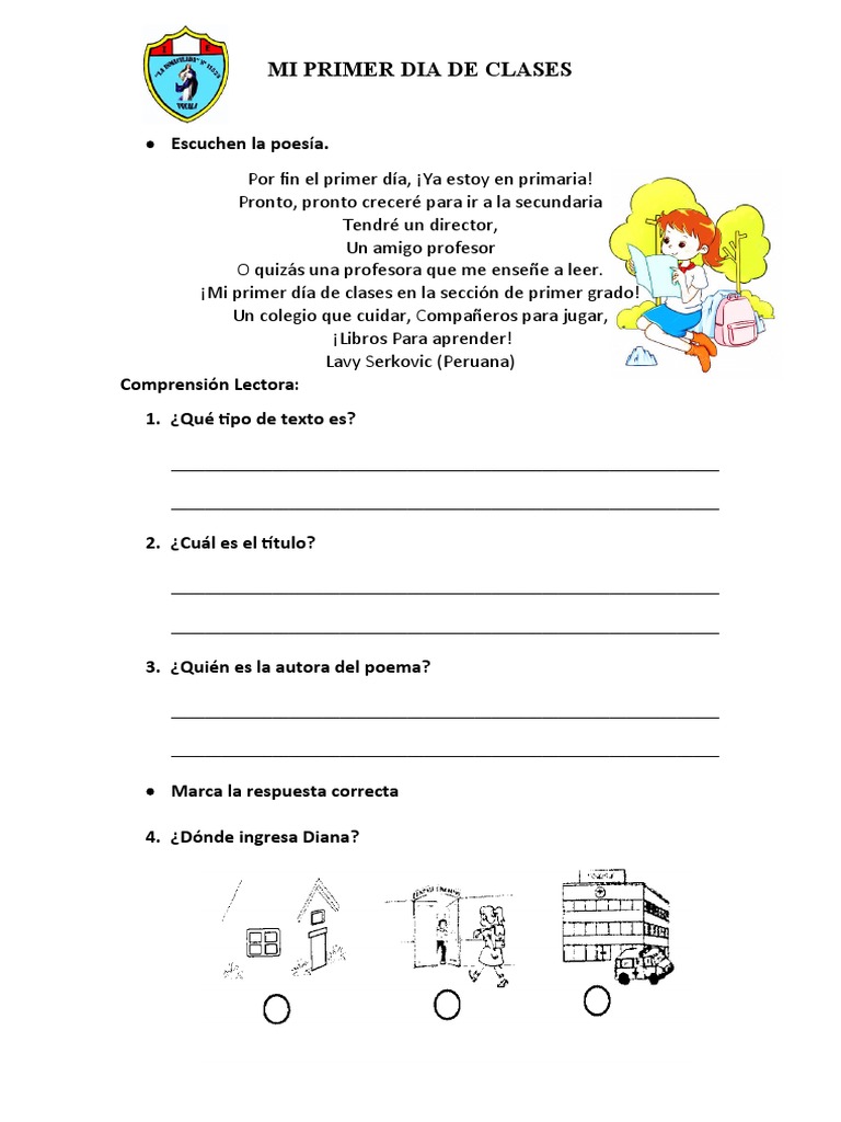 Poema: Mi Primer Día de Clases | PDF