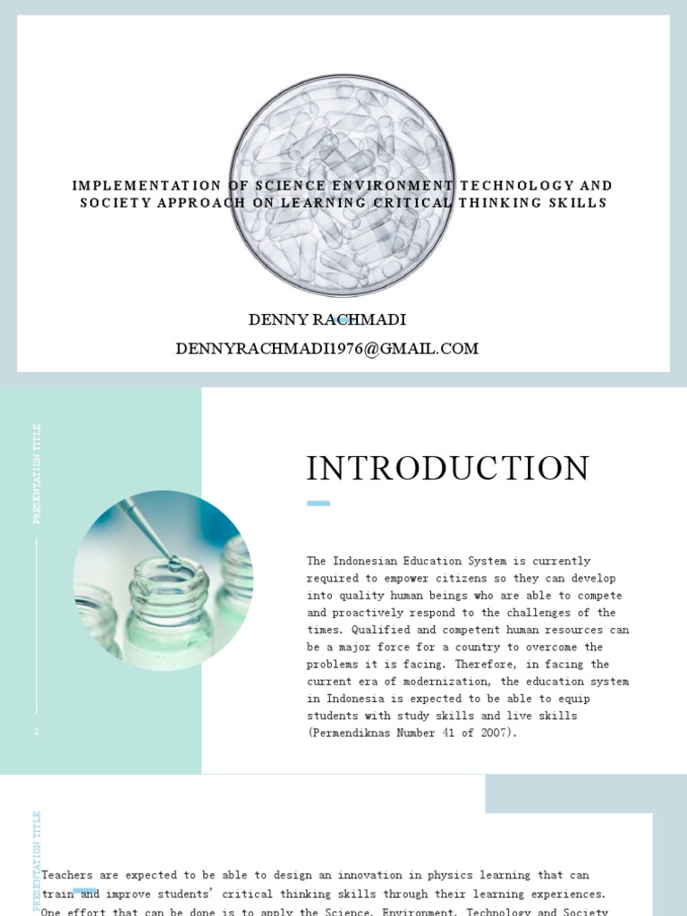 Implementation of Science Environment Technology and Society Approach ...