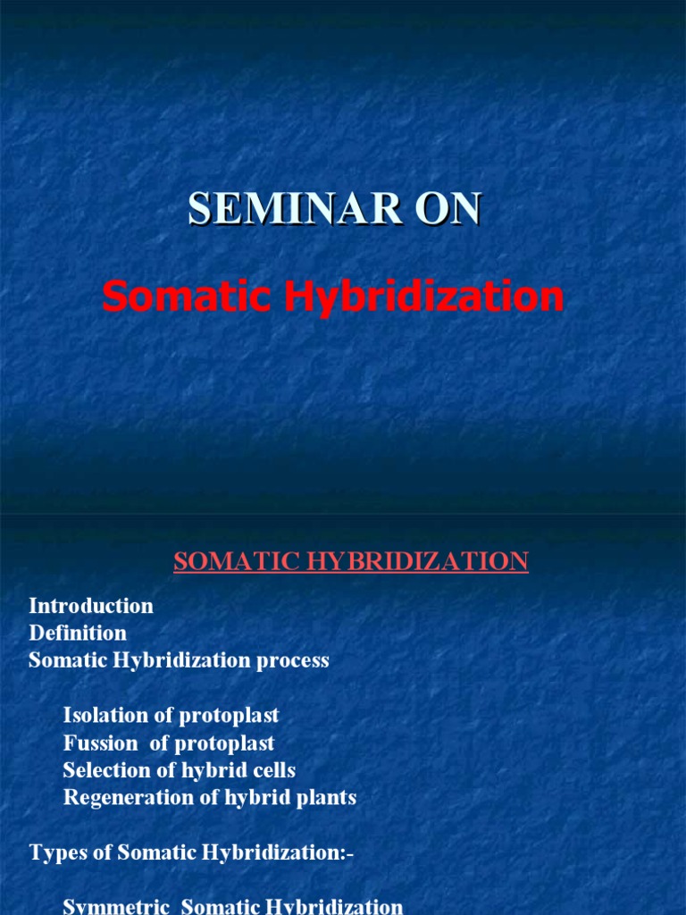 Somatic Hybridization in Plant Science | PDF | Ploidy | Hybrid (Biology)