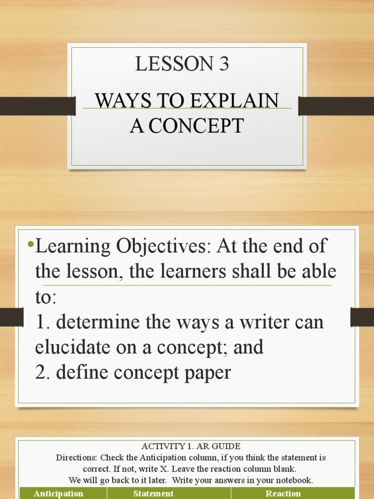 Lesson 3 Eapp | PDF | Concept | Definition