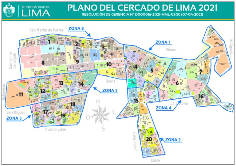 Mapa Cercado de Lima _ 06 Zonas | PDF