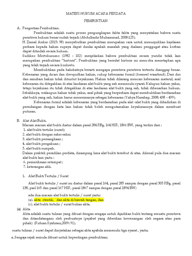 Uin Materi Hukum Acara Perdata Pertemuan 7 Zoom | PDF | Hukum