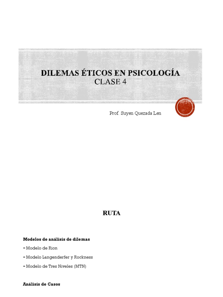 C4 Dilemas Éticos en Psicología (SQL) | PDF | Sicología | Psicología Social