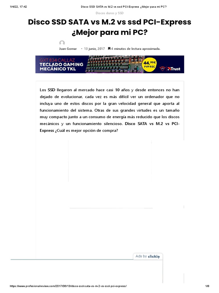 Disco SSD SATA Vs M.2 Vs SSD PCI-Express ¿Mejor para Mi PC | PDF | Unidad de estado sólido ...