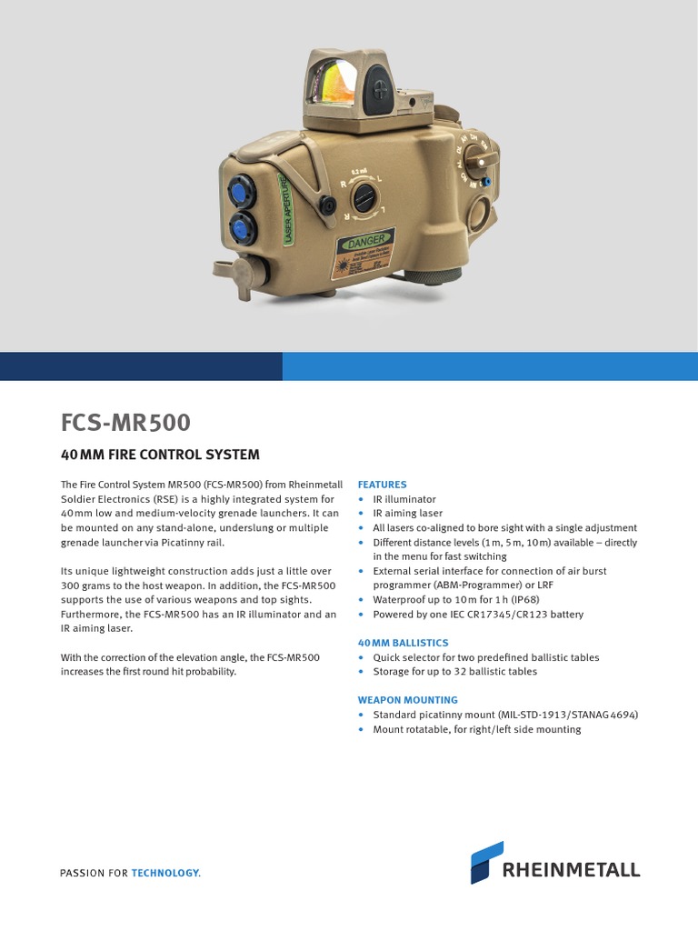 Rheinmetall RSE FCS MR500 NB | PDF | Military Technology | Equipment