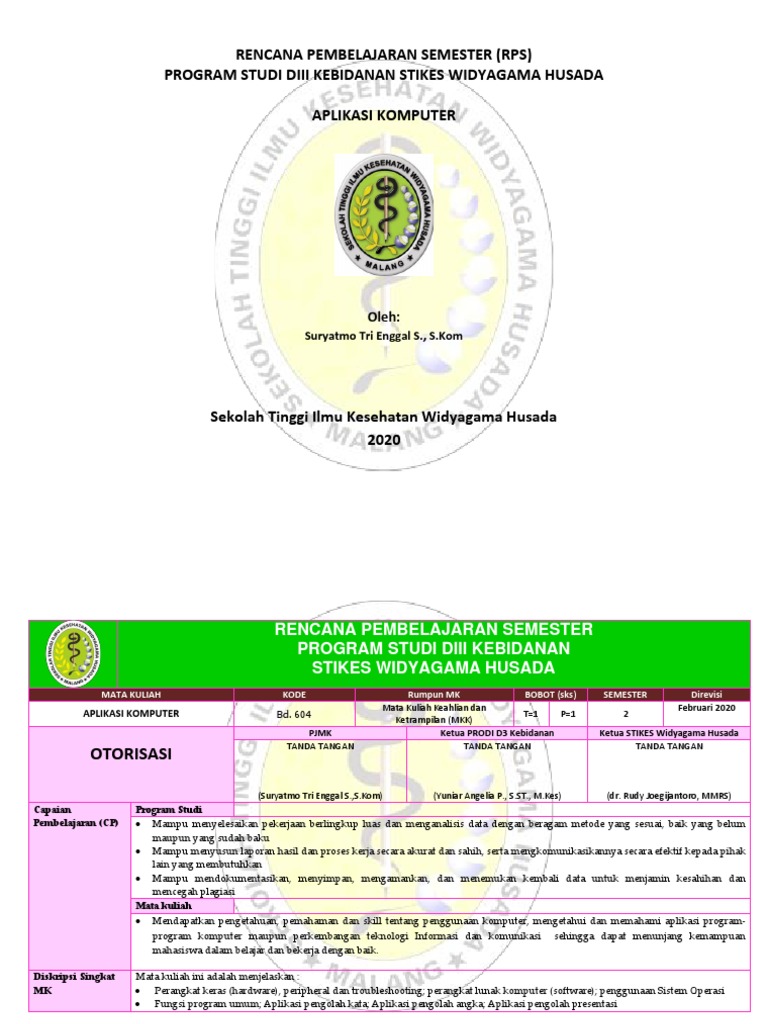 RPS Aplikasi Komputer | PDF