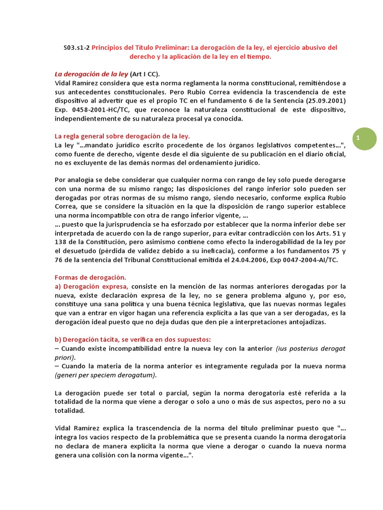 La Derogación de La Ley | PDF | Caso de ley | Ley procesal