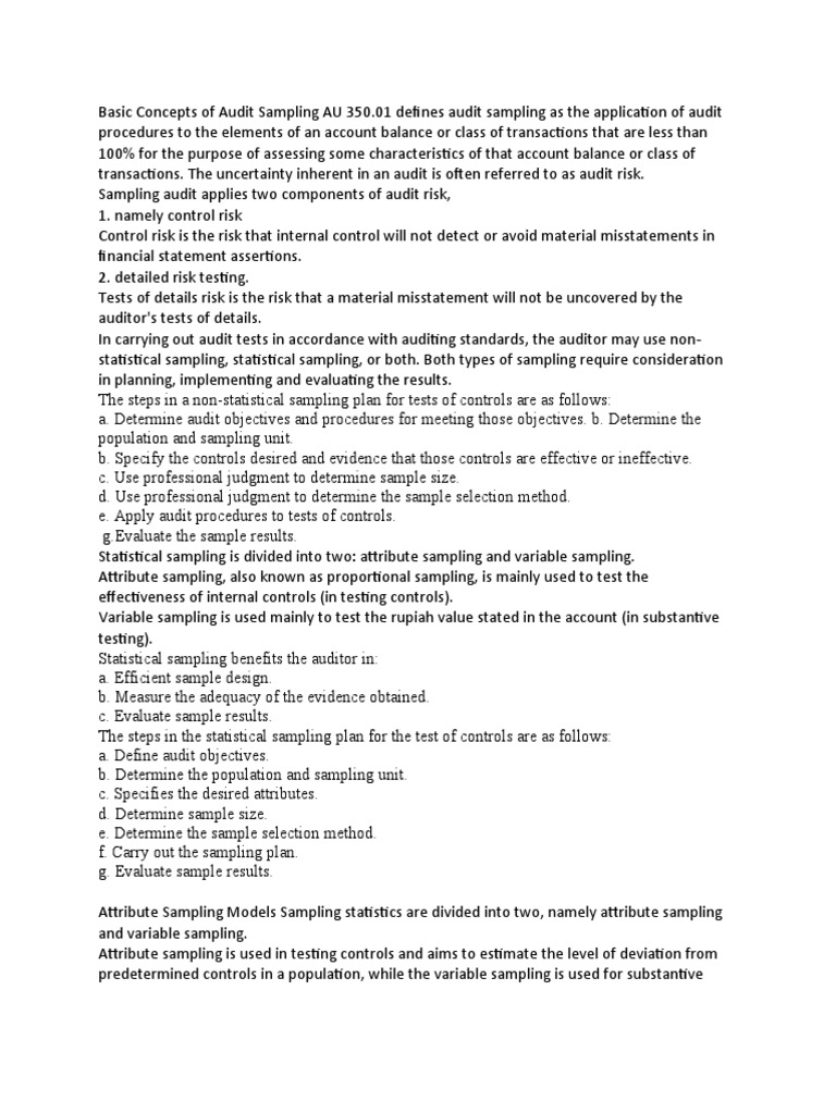 Audit Sampling Basics and Methods | PDF | Audit | Internal Control