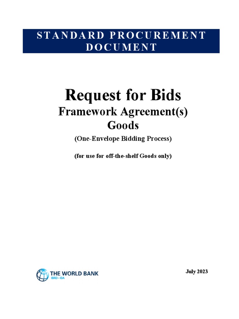 SPD Request For Bids Off The Shelf Goods Framework Agreement July 2023 ...