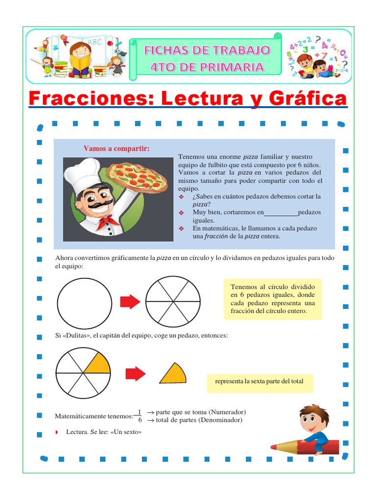 Lectura y Gráfica de Las Fracciones | PDF | Matemáticas