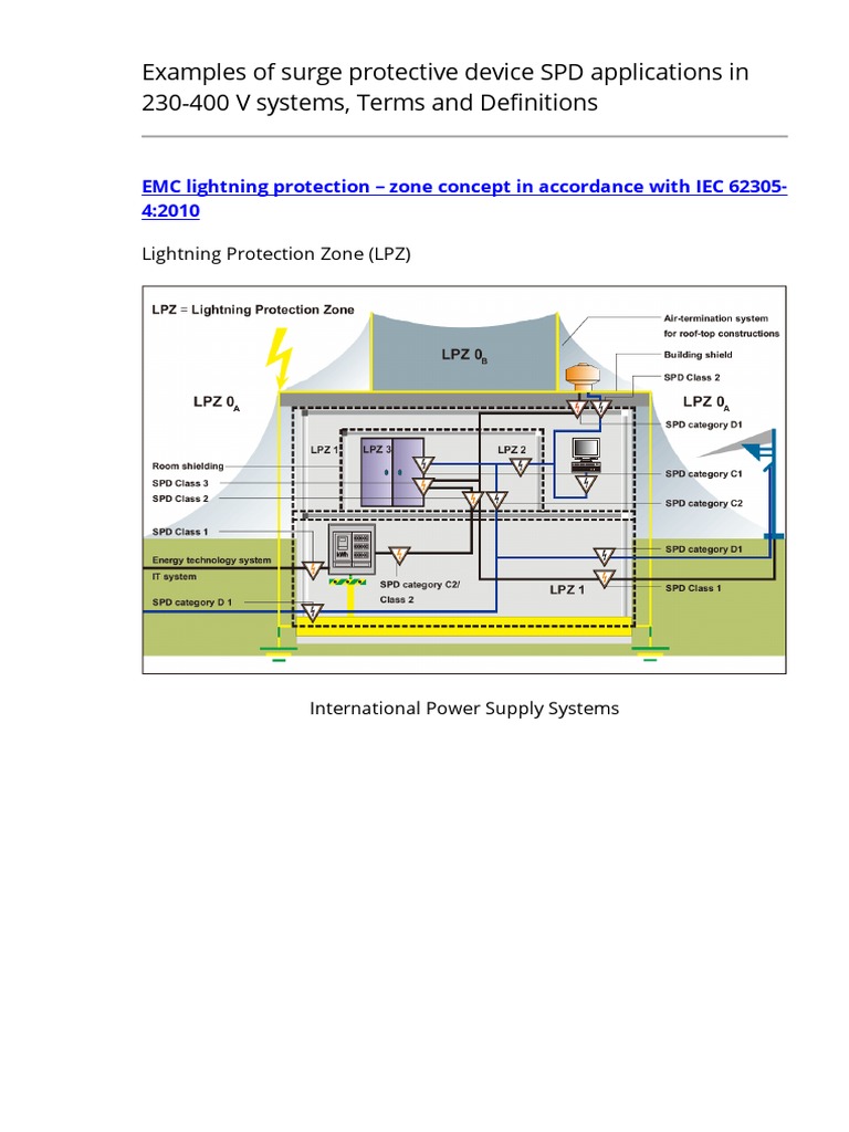 Examples of Surge Protective Device SPD Applications in 230 | PDF ...