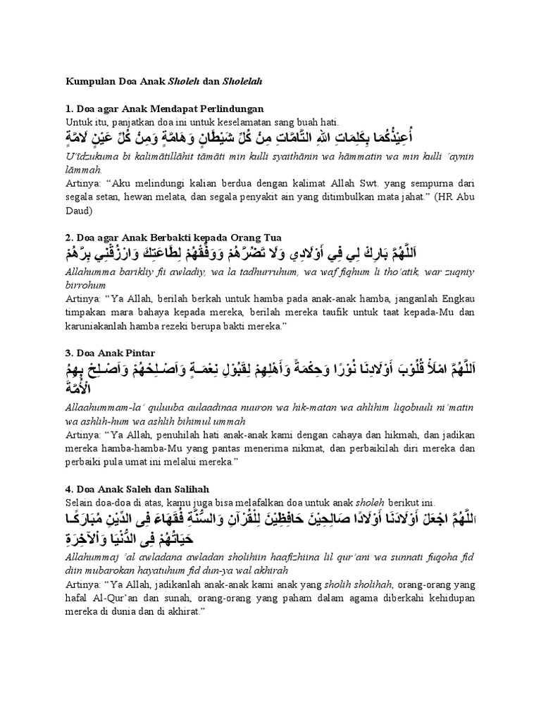 Kumpulan Doa Anak Sholeh | PDF
