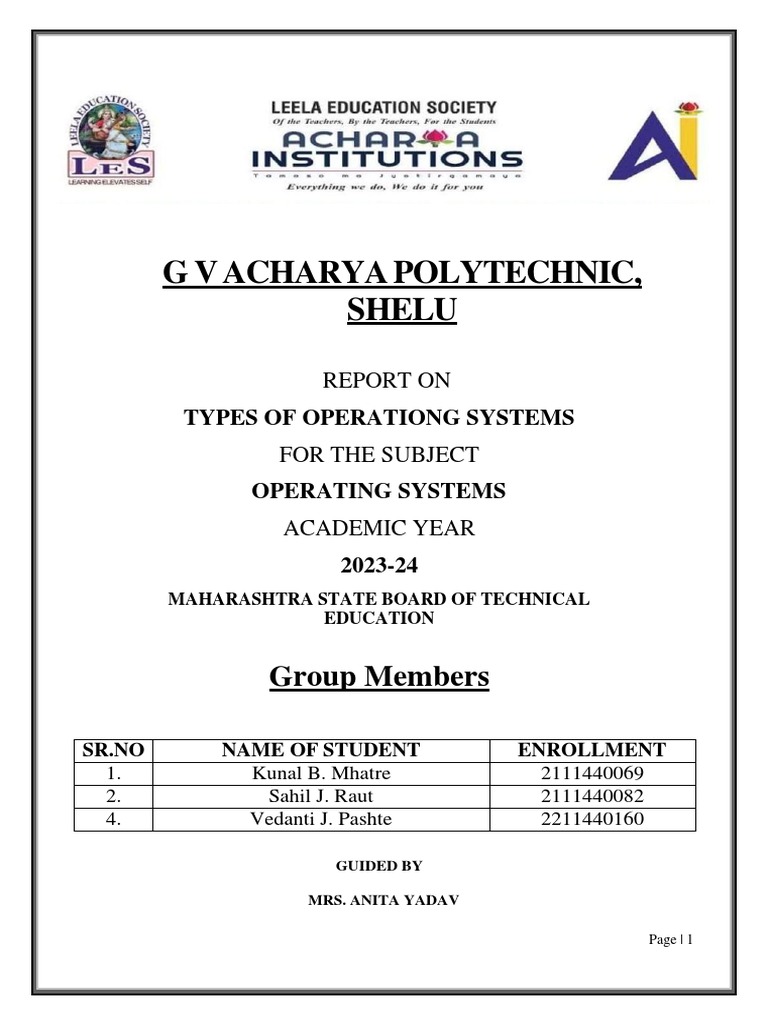 OSY Microproject Group | PDF | Operating System | Client–Server Model