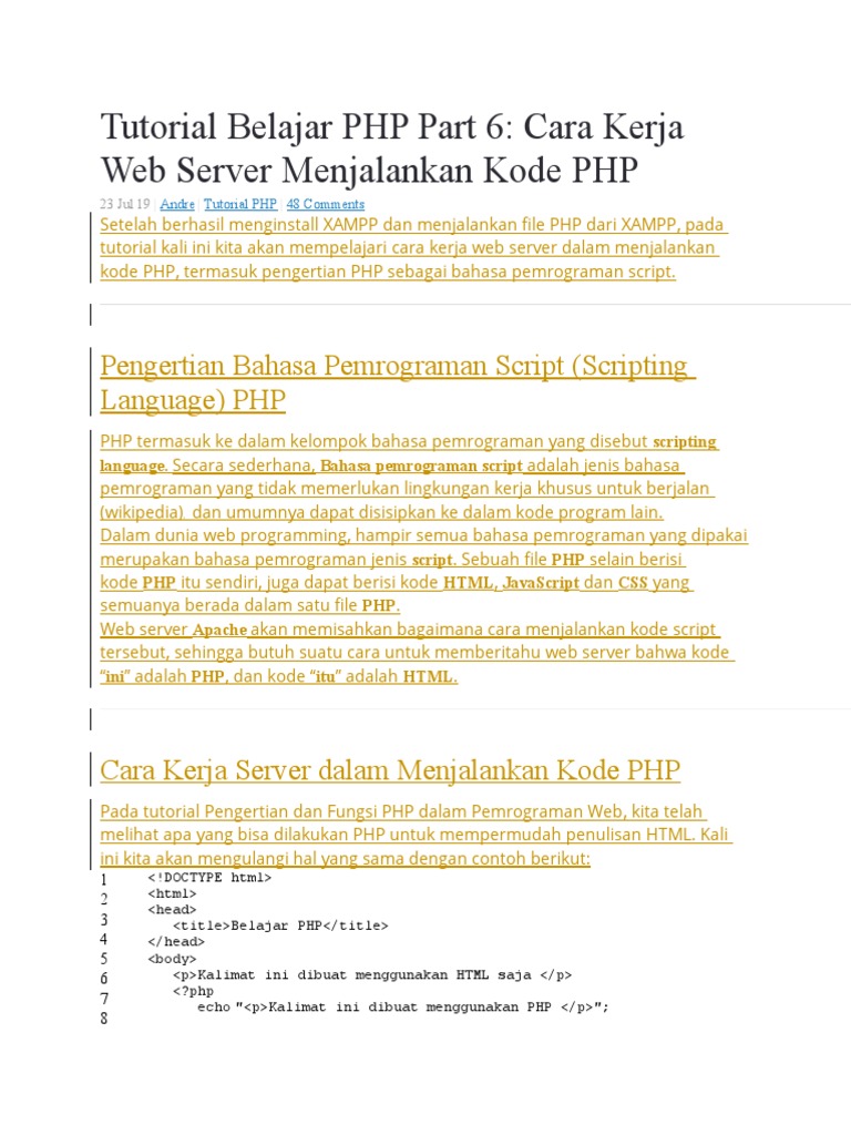 Tutorial Belajar PHP Part 6 | PDF | Karier & Perkembangan | Komputer