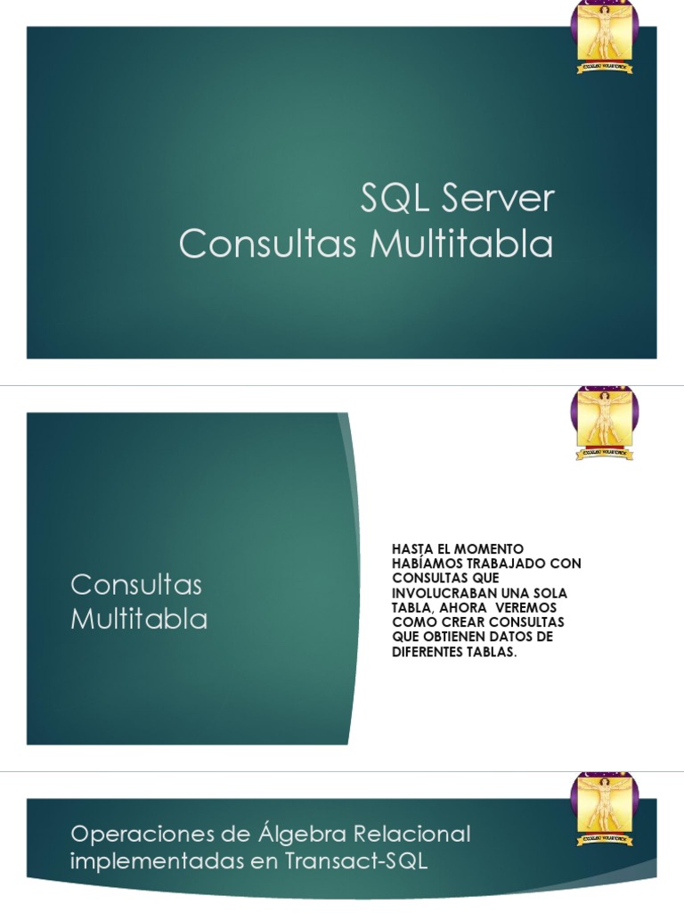 SQL Server Consultas Multitabla | PDF | SQL | Datos de computadora