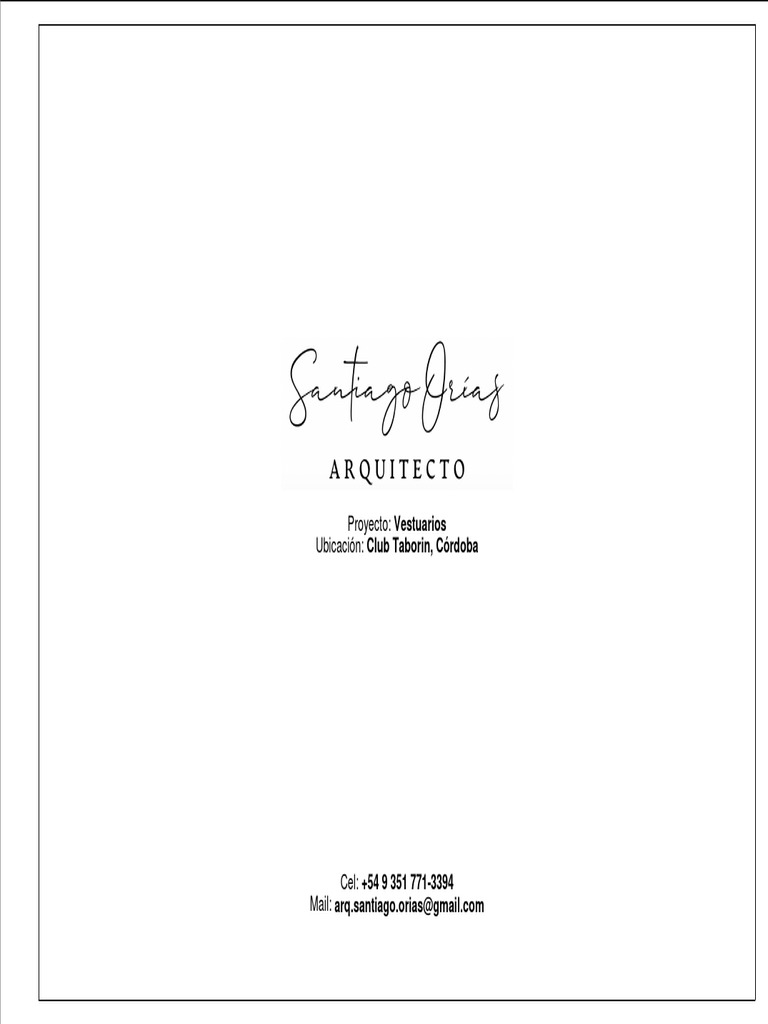 Planos de Vestuarios Club Taborin | PDF