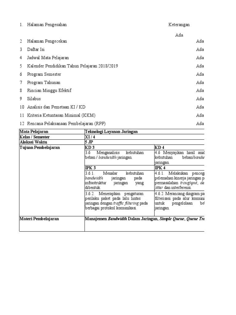 Pembelajaran Jaringan Kelas XI | PDF