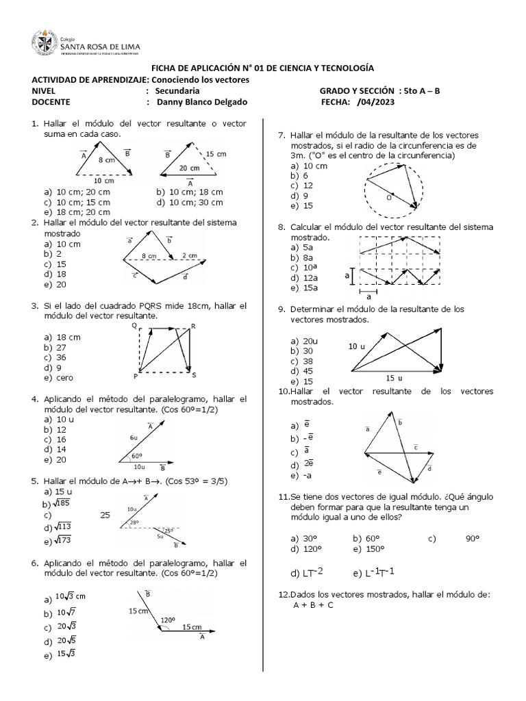 Analisis Vectorial 3 | PDF | Vector Euclidiano | Geometría euclidiana