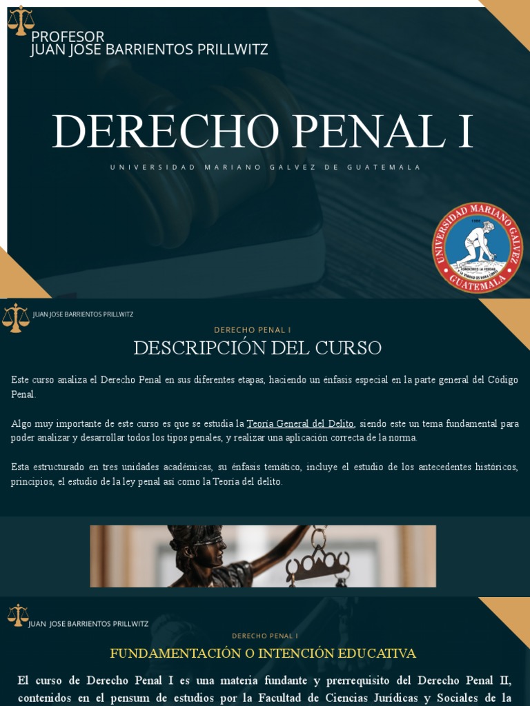 Presentación Derecho Penal I | PDF | Derecho penal | Castigos
