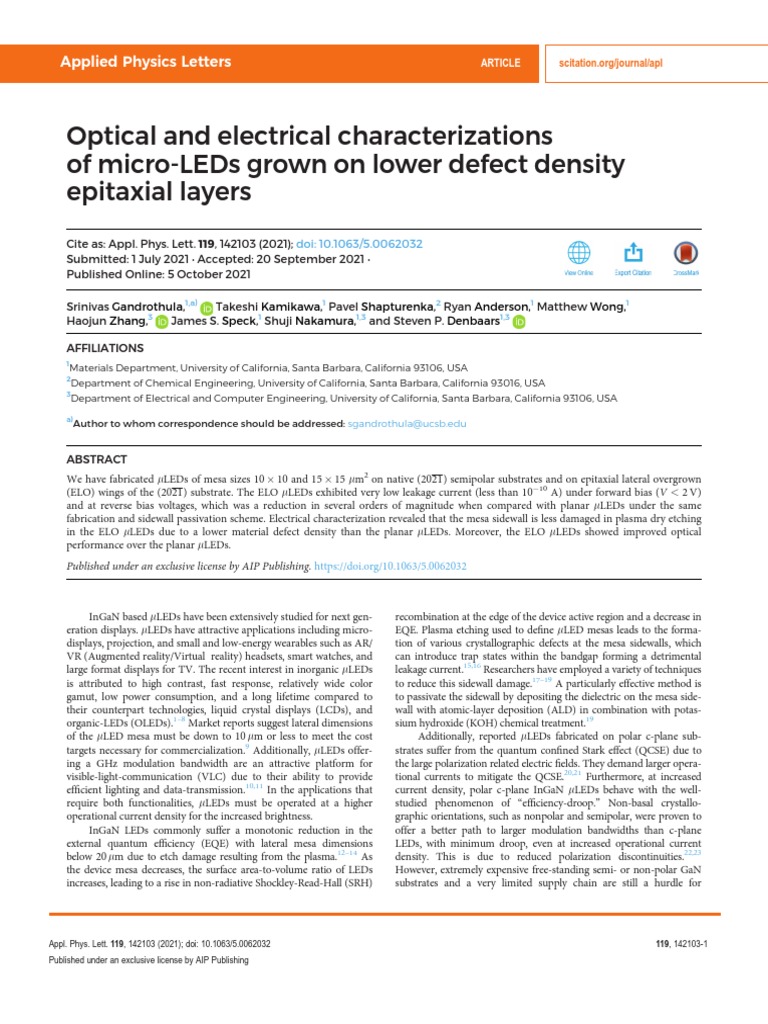 2021-APL-Optical and Electrical Characterizations of micro-LEDs Grown ...