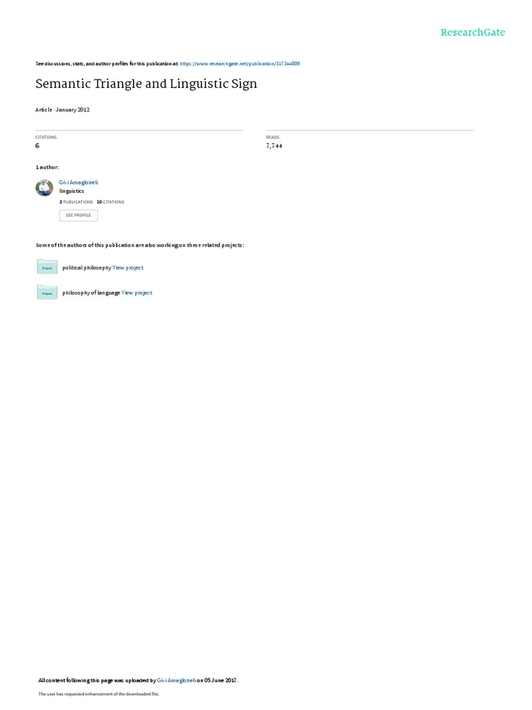 The Semiotic Triangle | PDF | Concept | Linguistics