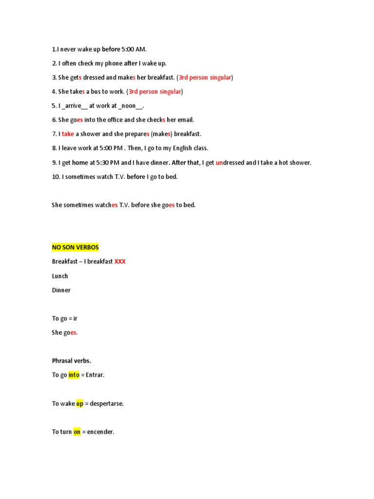 Daily Routine Dictation | PDF