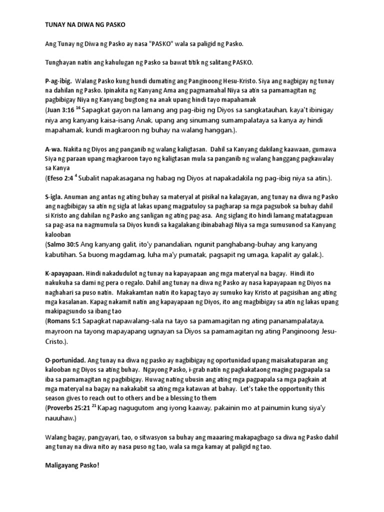 Tunay Na Diwa NG Pasko | PDF