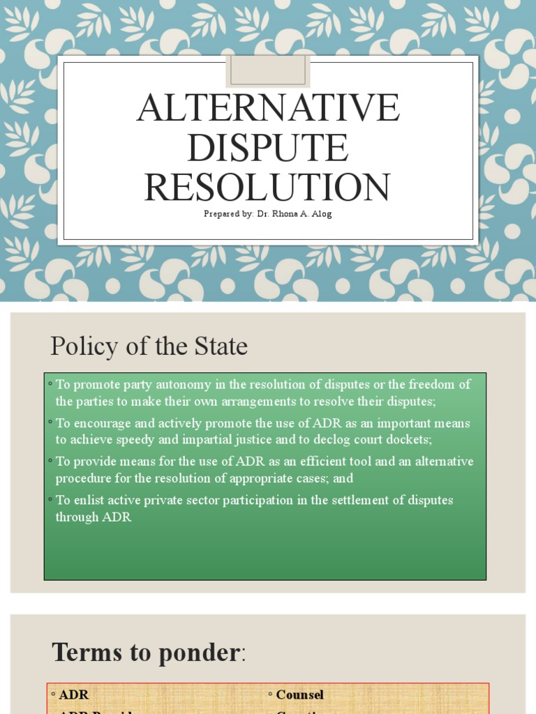 Alternative Dispute Resolution | PDF | Alternative Dispute Resolution | Arbitration