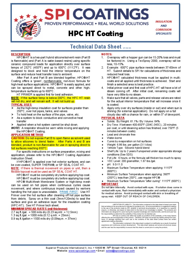 HPC HT Coating Product Documents 07 22 19 | PDF | Water | Firefighting