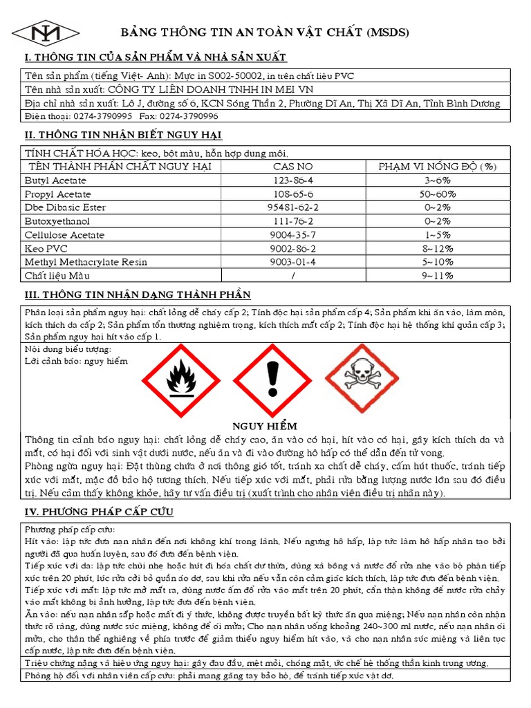 MSDS S022 50002越南文版 | PDF