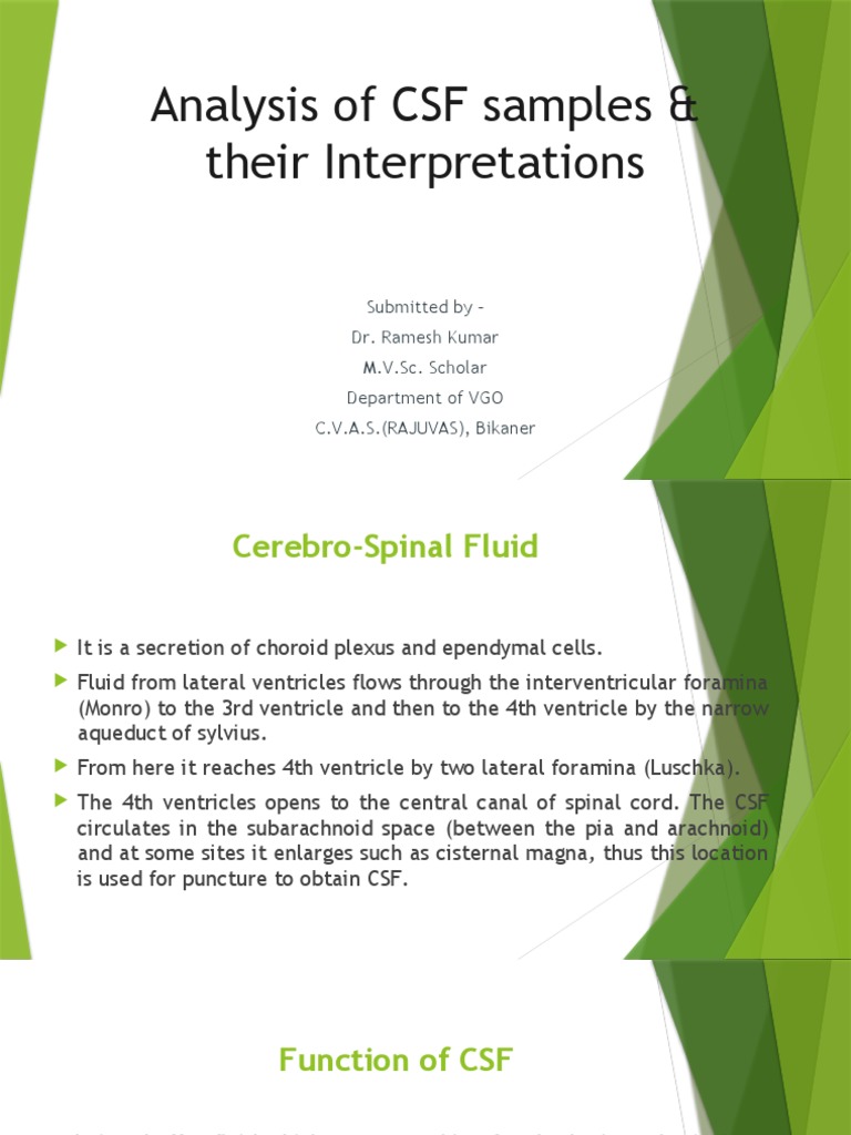 CSF Sample Collection and Analysis Guide | PDF | Cerebrospinal Fluid ...