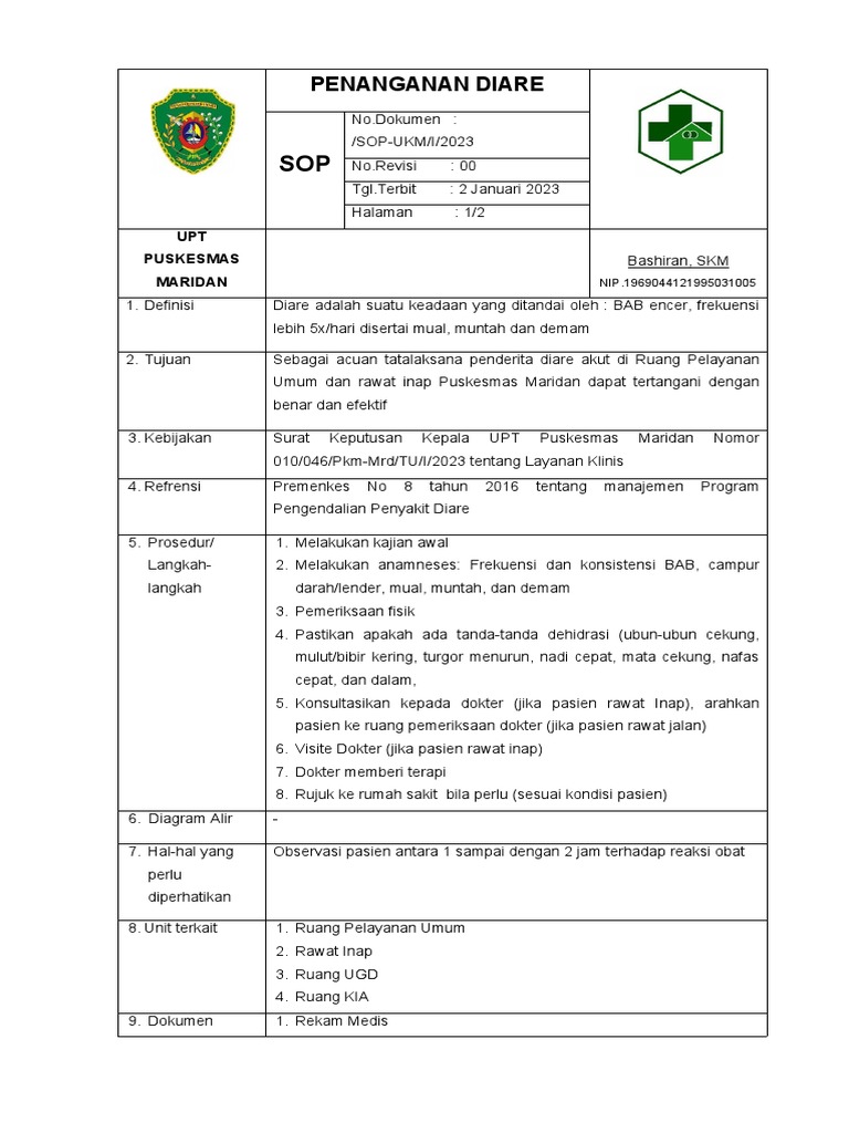 Sop Diare Ok | PDF