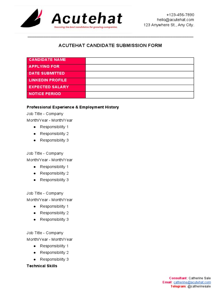 Candidate Submission Template | PDF