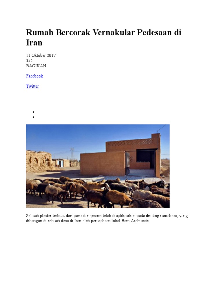 Rumah Bercorak Vernakular Pedesaan di Iran | PDF