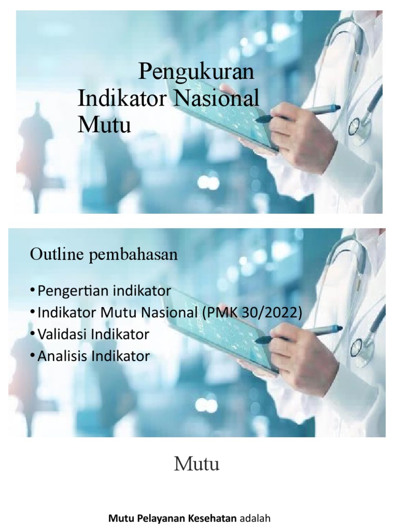 Indikator Mutu Pelayanan Kesehatan Nasional | PDF
